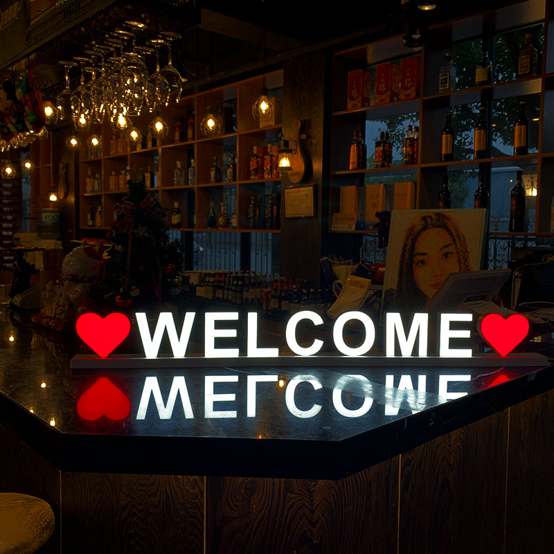 Welcome' Magnetic Luminous LED Letter Signs for Music Bar from China ...